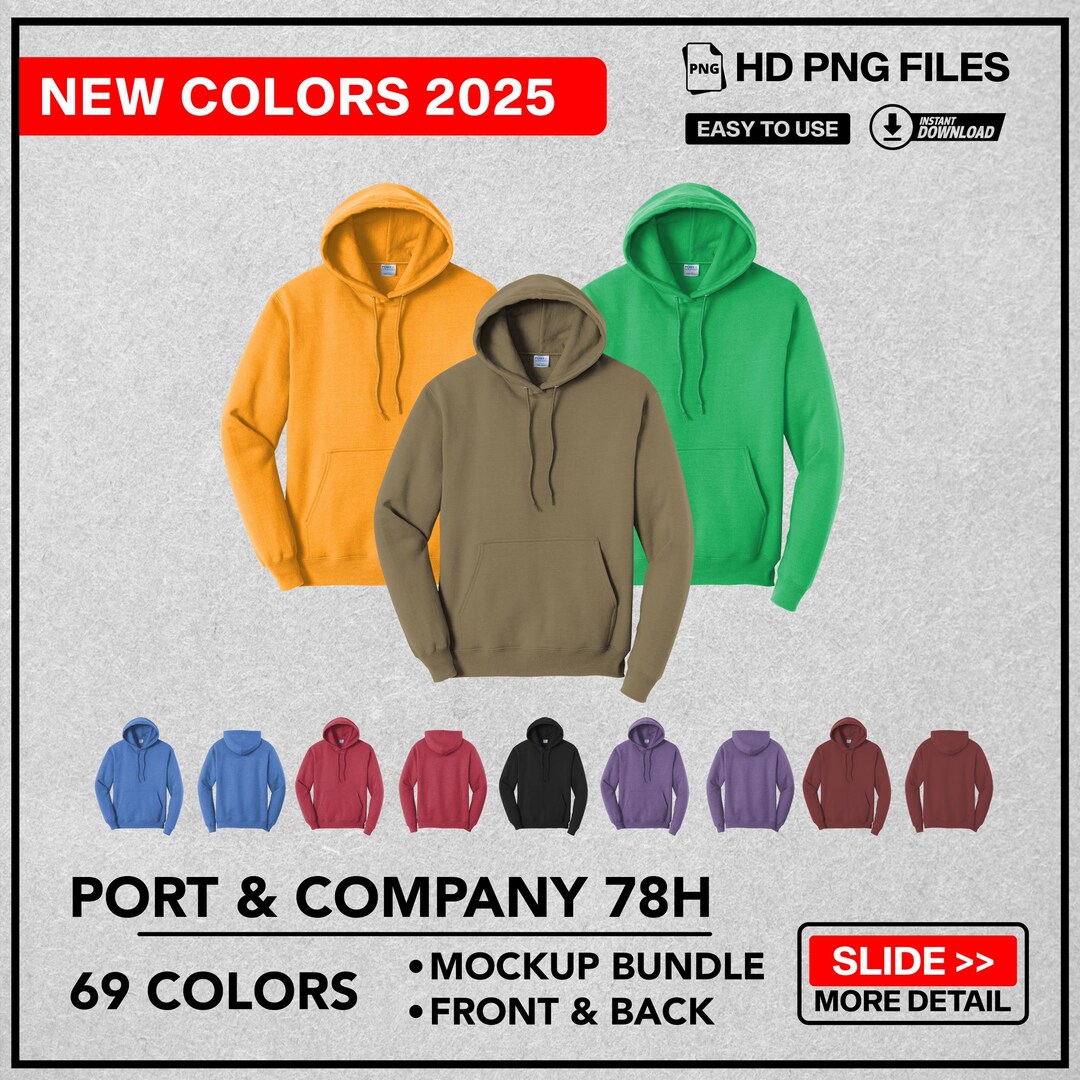 Port Company PC78H Mockup PNG, High-quality Port Company PC78H T-shirt ...