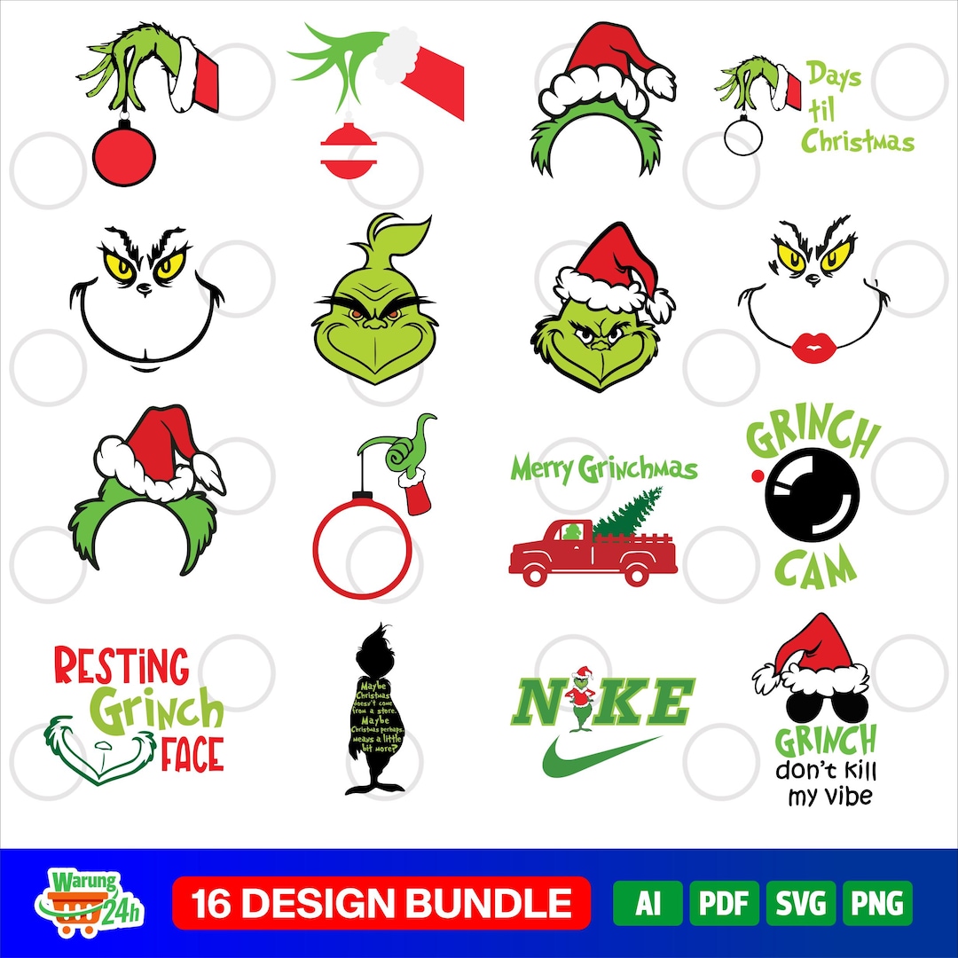 16 the Grinch SVG Png Files | Grinch Christmas Svg Files, Grinch SVG ...