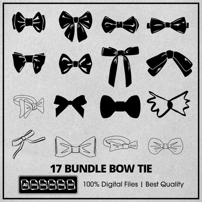 Bundle Bow Tie SVG Png Eps Dxf Cricut Silhouette Vector Clip Art ...