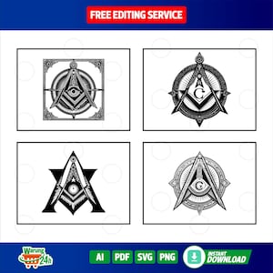 Masonic Square and Compass SVG | Freemason Fraternity Design for Cricut ...