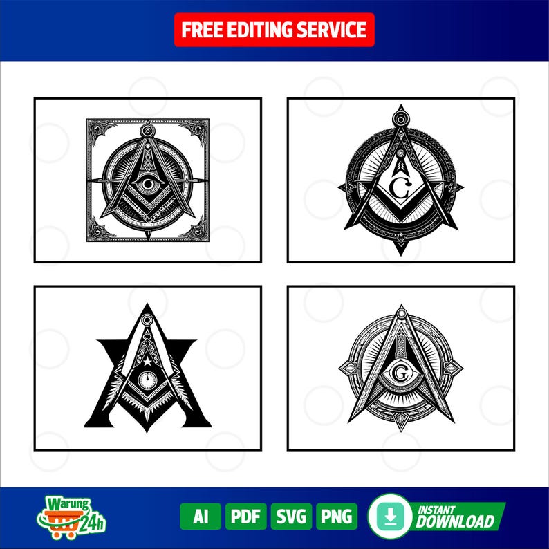 Masonic Square and Compass SVG | Freemason Fraternity Design for Cricut ...