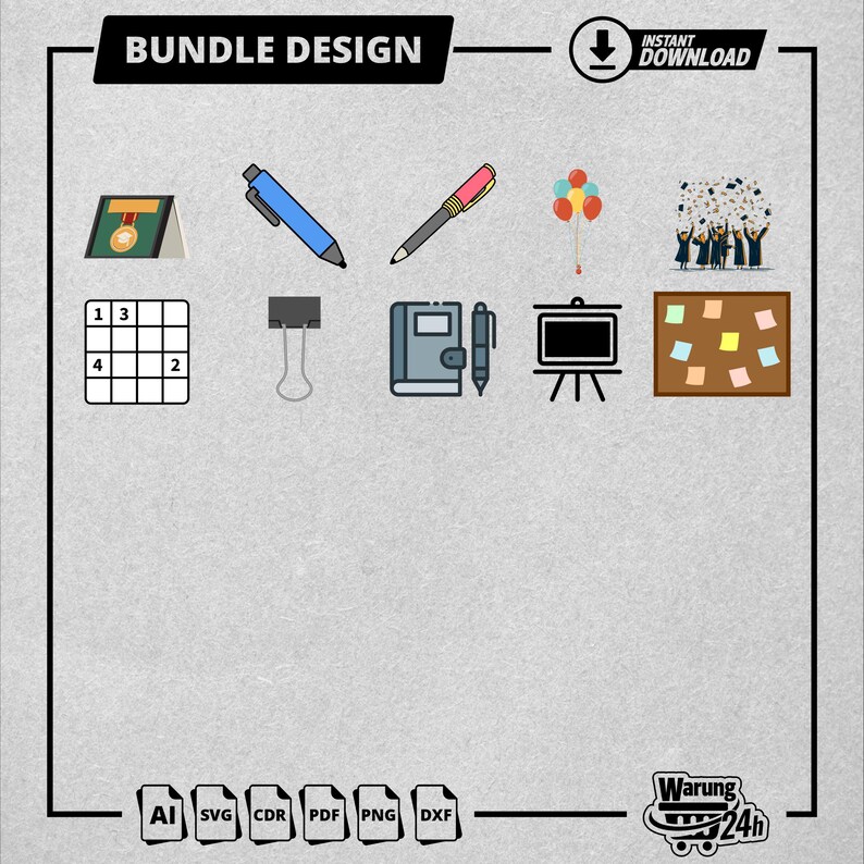 School Clipart Set, School Supplies Clipart Set, PNG Files, Crayons ...