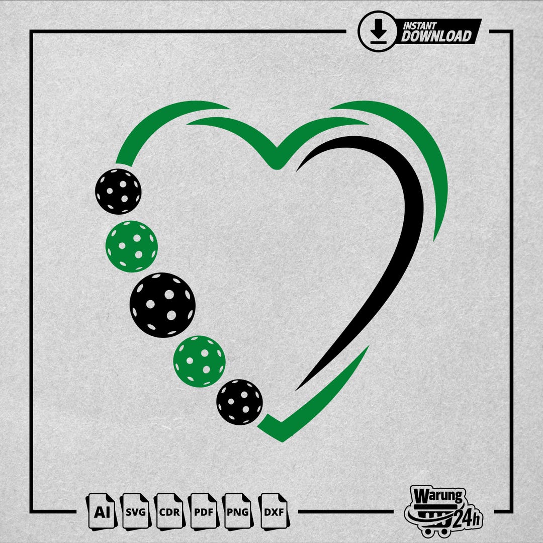 Pickleball Heart SVG, Pickleball SVG, Pickleball Shirt SVG, Pickleball ...