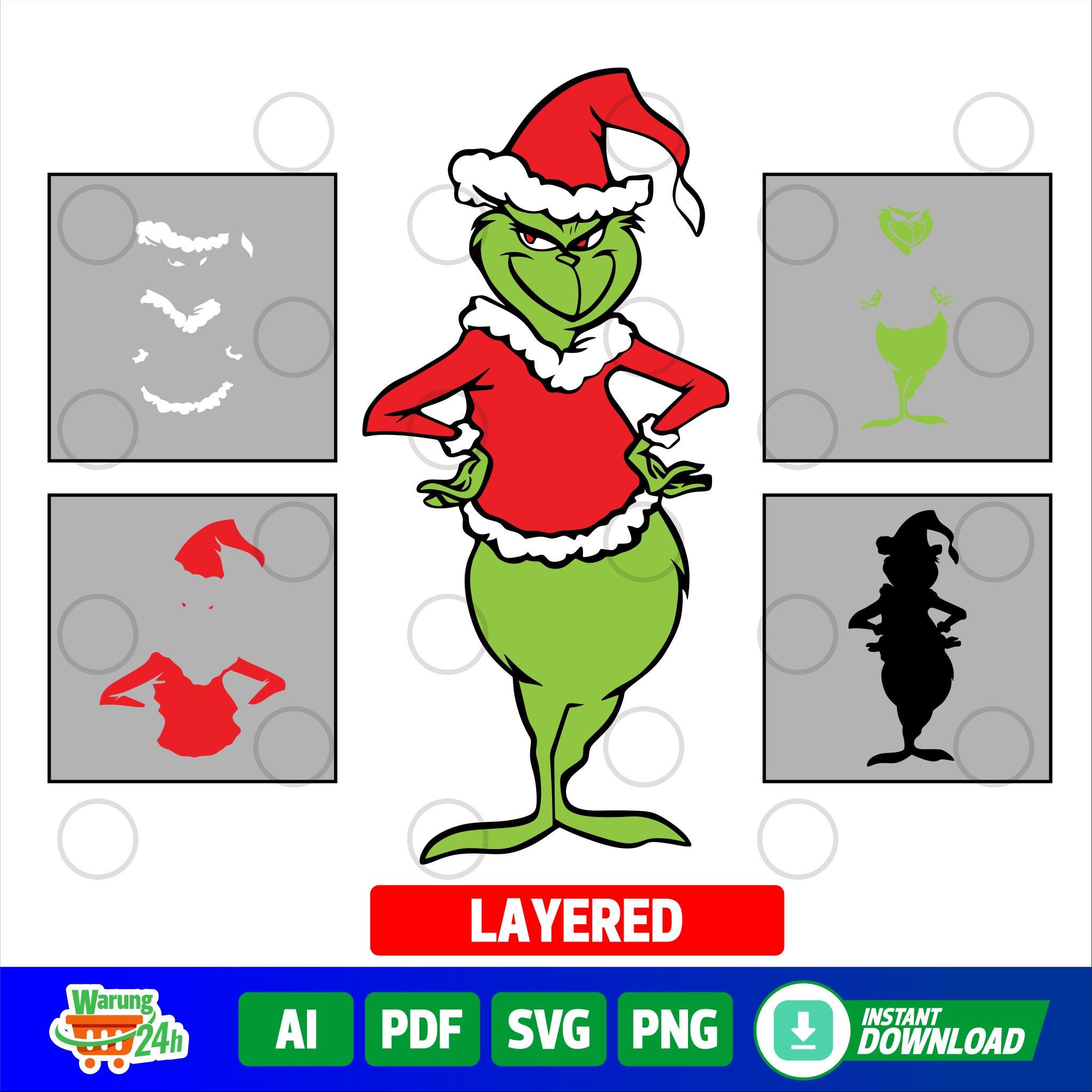 Grinch Standing SVG, Grinch PNG, Grinch Layered Svg Cricut, Grinch Ornaments Svg, Grinch Svg ...