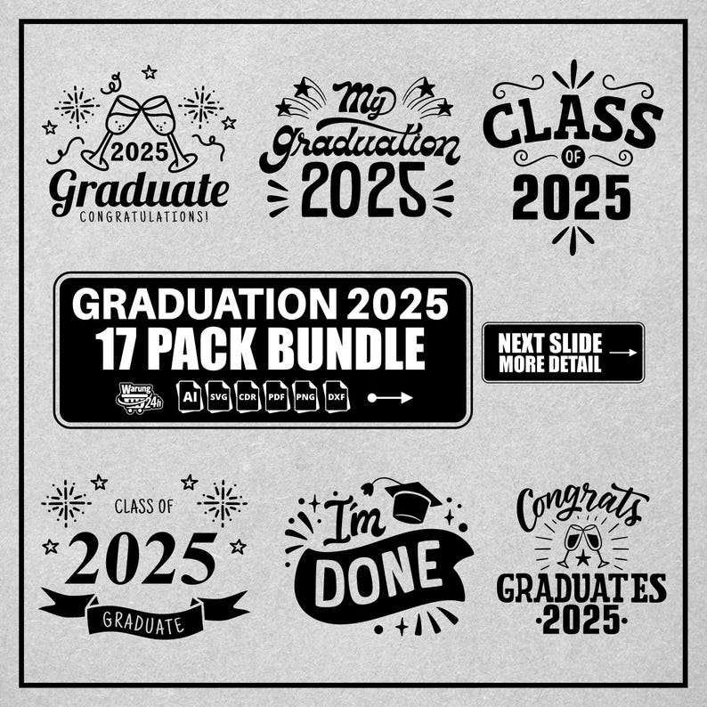Graduation SVG Bundle, Proud Graduate 2025 SVG, Senior 2025 Svg, Class ...