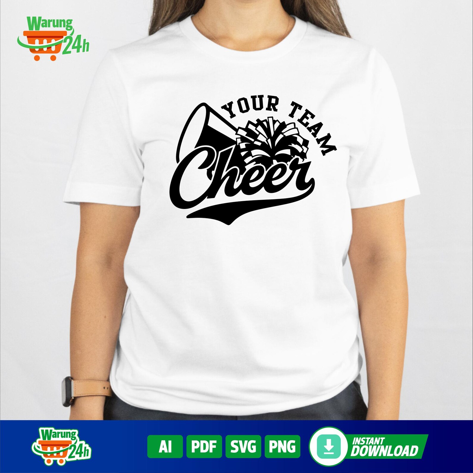 Cheer Svg, Png Dxf Eps, Cheerleader, Cheerleading Shirt, Megaphone, Pom ...