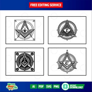 Masonic Square and Compass SVG | Freemason Fraternity Design for Cricut ...