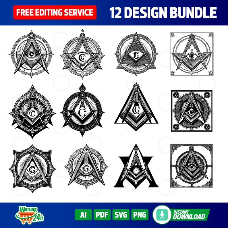 Masonic Square and Compass SVG | Freemason Fraternity Design for Cricut ...