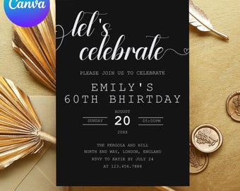 Let's Celebrate Anniversary Invitation Template, Editable Surprise Birthday Party Invite. - Etsy