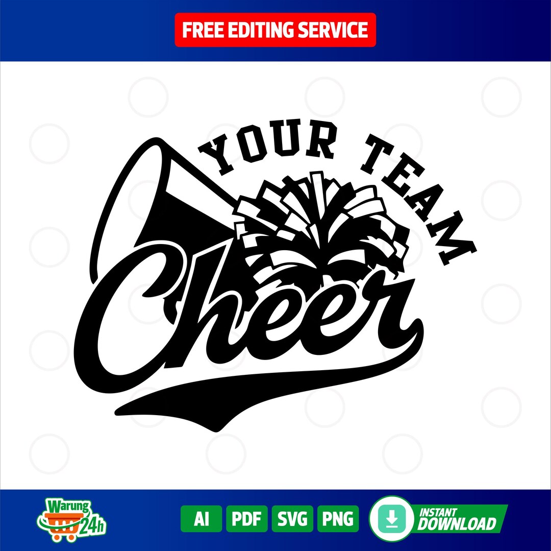 Cheer Svg, Png Dxf Eps, Cheerleader, Cheerleading Shirt, Megaphone, Pom ...