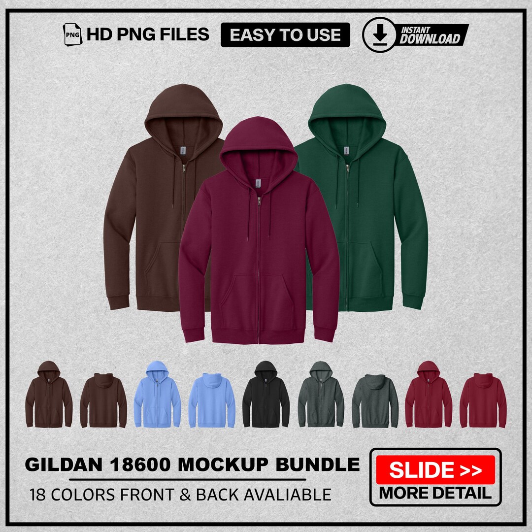 Gildan 18600 Mockup PNG - High-quality Gildan 18600 T-shirt Mockup ...
