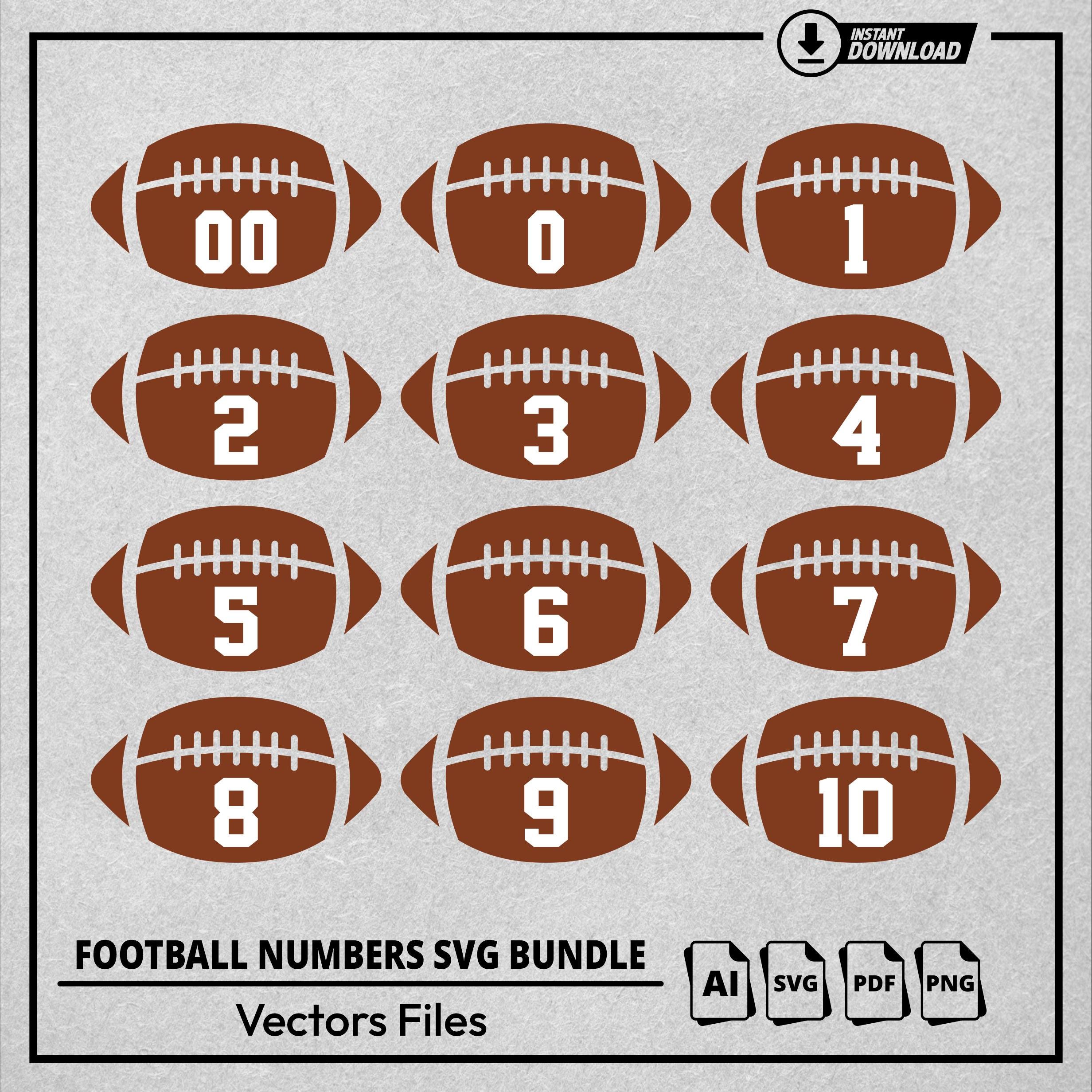 Football Numbers SVG Bundle, Football SVG, Football Shirt SVG, Football ...