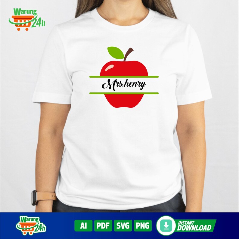 Apple Split Monogram SVG, Teacher Monogram SVG, Apple Name Frame Svg ...