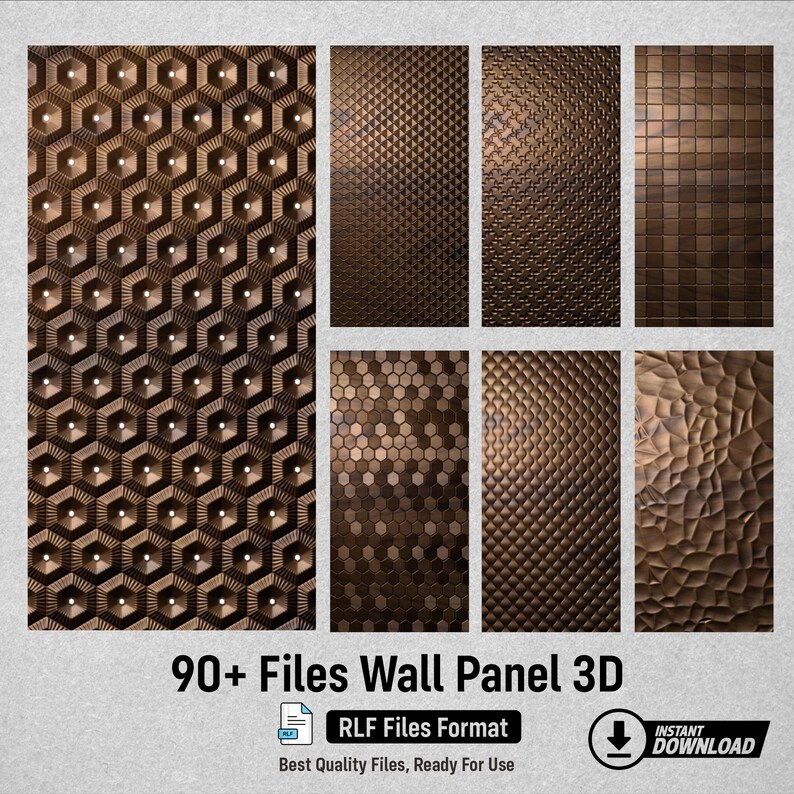 Wall Panel 3D RLF Files for CNC Router, Aspire Artcam & CNC 3D Model ...