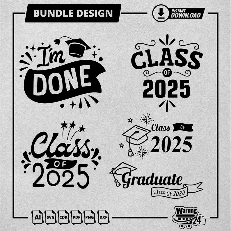 Graduation SVG Bundle, Proud Graduate 2025 SVG, Senior 2025 Svg, Class ...