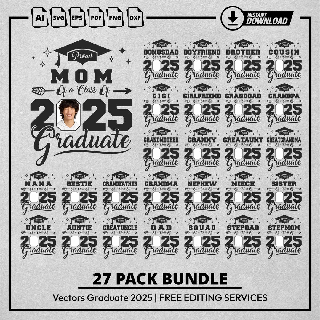 Graduate PNG Svg, Proud Graduate 2025 SVG Bundle, Graduation Svg, Proud ...