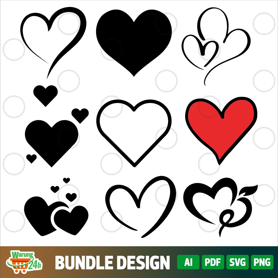 Bundle Heart Outline Svg, Heart Svg,sketch, Hand-drawn Heart Svg ...
