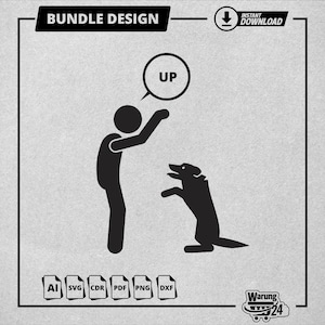 Stick Figure Dog Commands Training Instructions | Pet Behavior Trainer ...