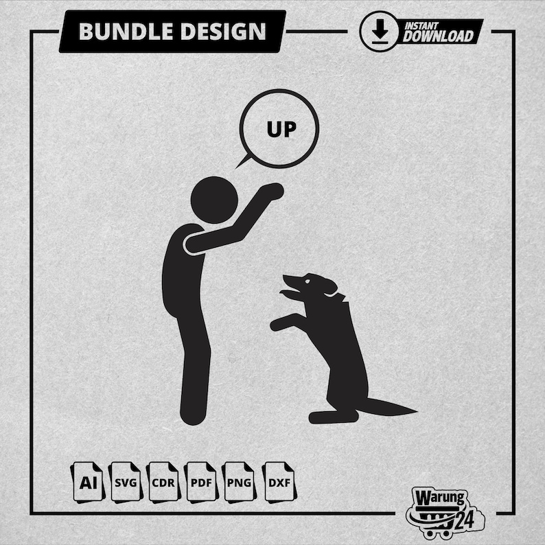 Stick Figure Dog Commands Training Instructions | Pet Behavior Trainer ...