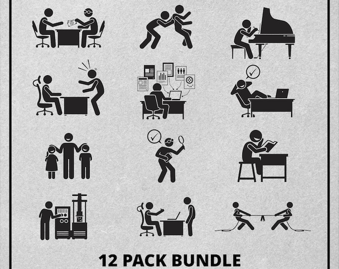 Stick Figure Stickman Man Digging a Hole Finding Searching Found ...