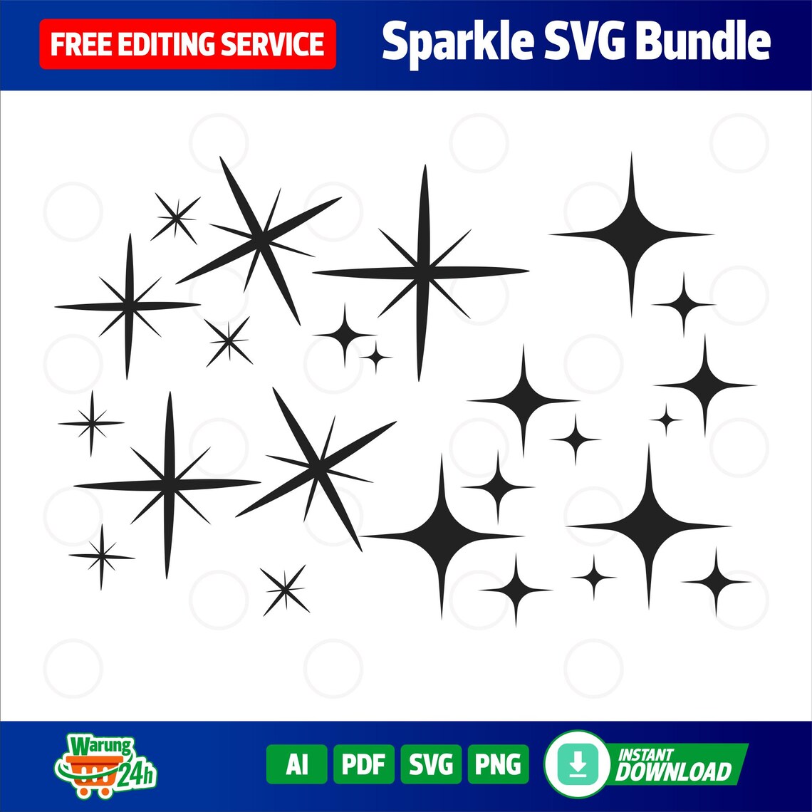 Sparkle SVG Bundle, Sparkle Stars SVG, Stars Svg, Star Clipart, Bright ...