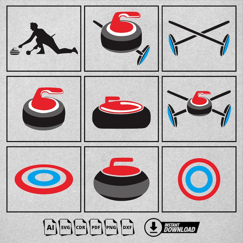 Curling Svg, Curling Sport Svg, Curling Stone Svg, Clipart, Cut Files ...