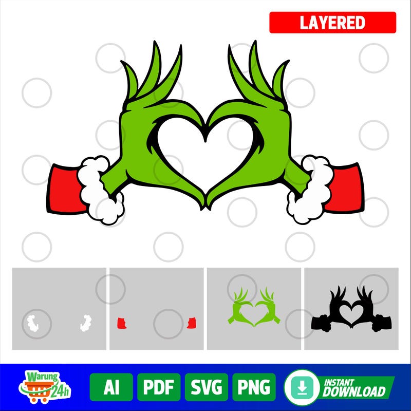 Grinch Hand Svg - Etsy