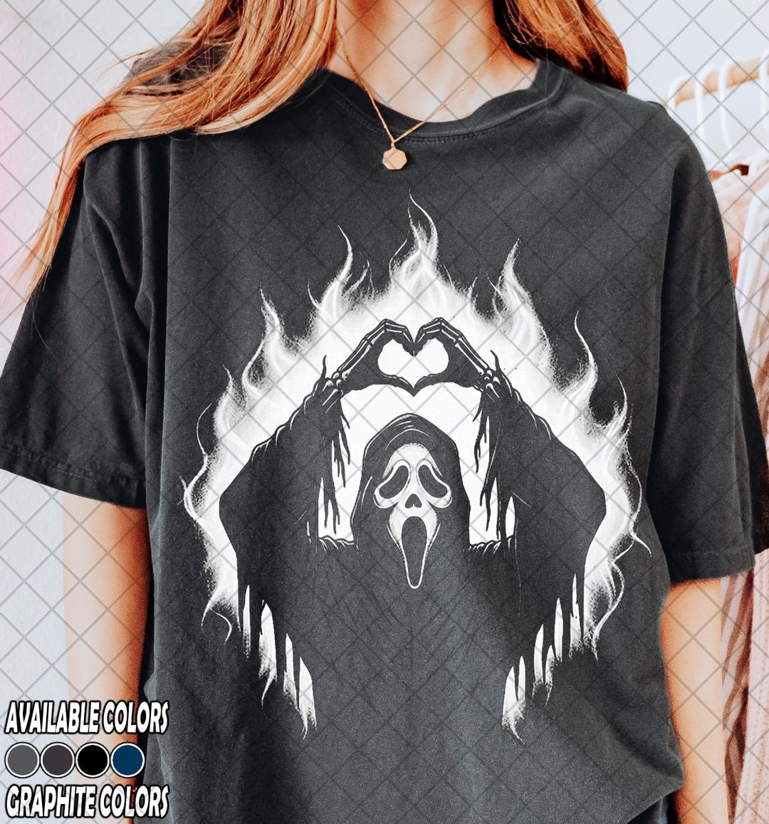 Retro 90's Comfort Colors Funny Ghostface Heart Hands Valentine T-shirt ...