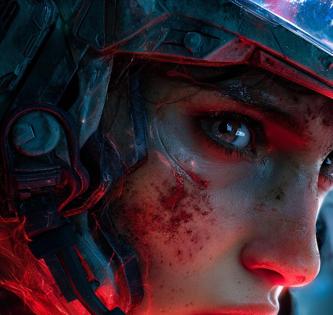 Cyber Soldier Portrait | Futuristic Sci-fi Digital Art | Printable Wall ...