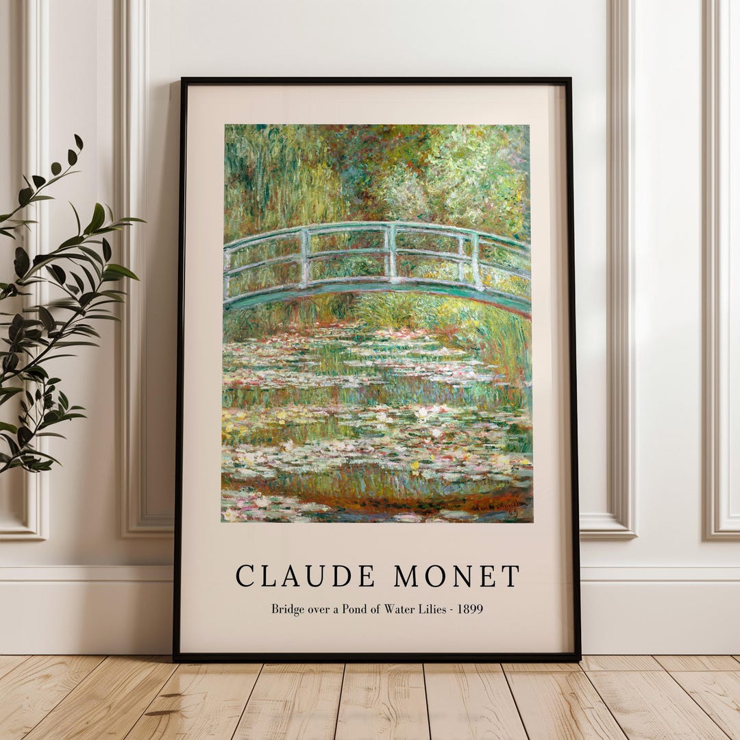 Claude Monet Bridge Over Water Lilies Print, Impressionist Wall Art ...