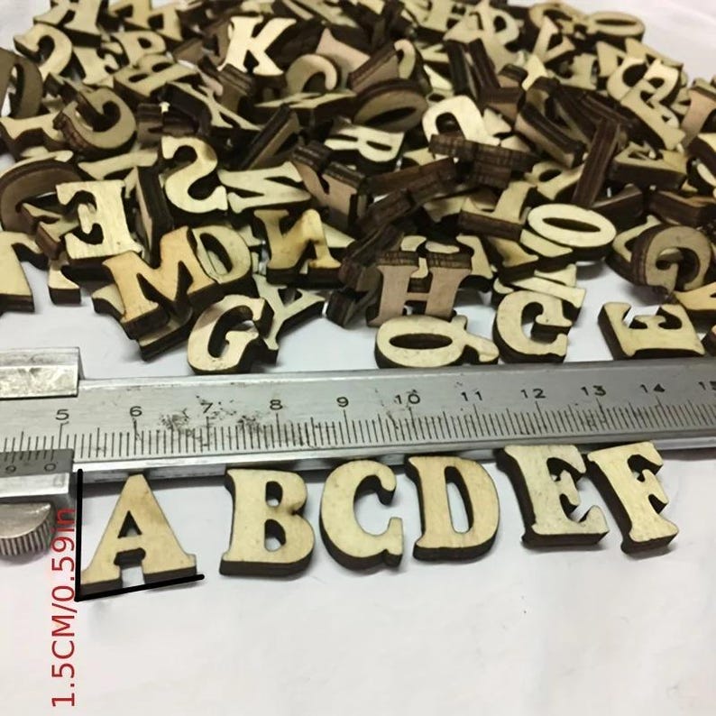 100 Pcs Wooden Letters A-Z Numbers – Unfinished Alphabet Wood Cutouts ...