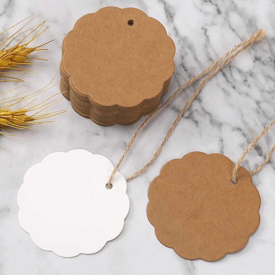 Kraft Paper Gift Tags: Rustic Scalloped Wedding Favor Labels - Etsy