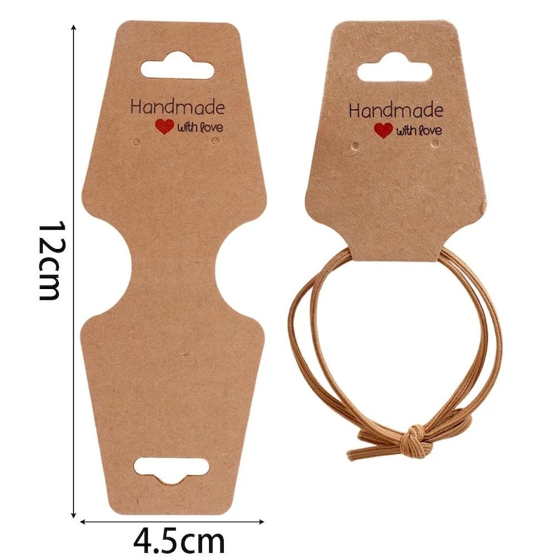 200pcs Kraft Paper Jewelry Display Cards – Foldable Necklace, Bracelet ...