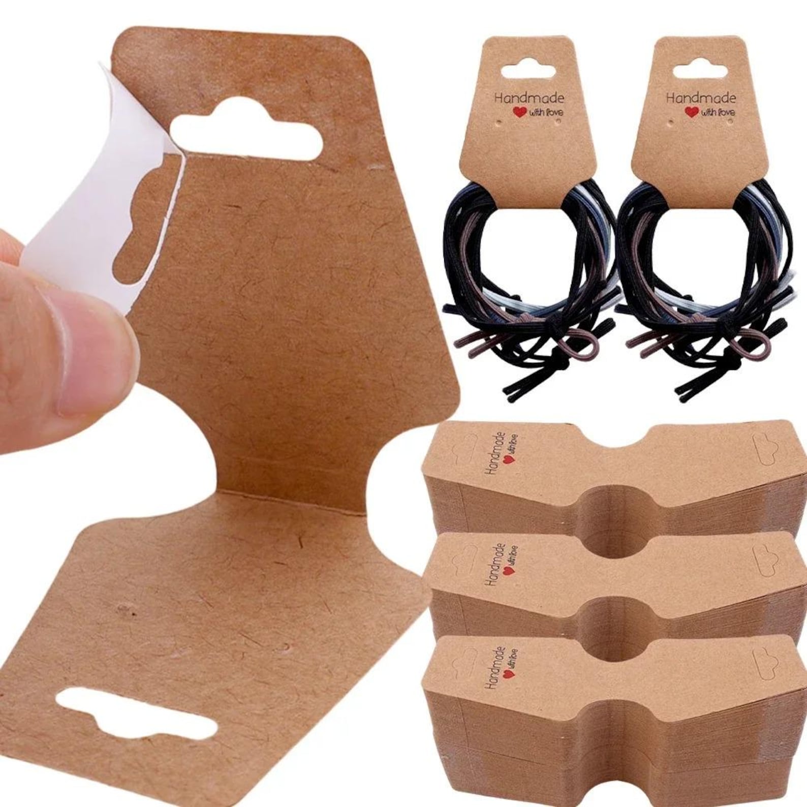 200pcs Kraft Paper Jewelry Display Cards – Foldable Necklace, Bracelet ...