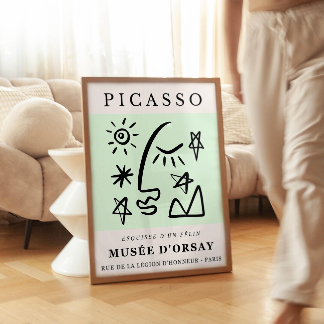 Abstract Picasso Line Art Poster, Minimalist Modern Wall Art, Musée D ...