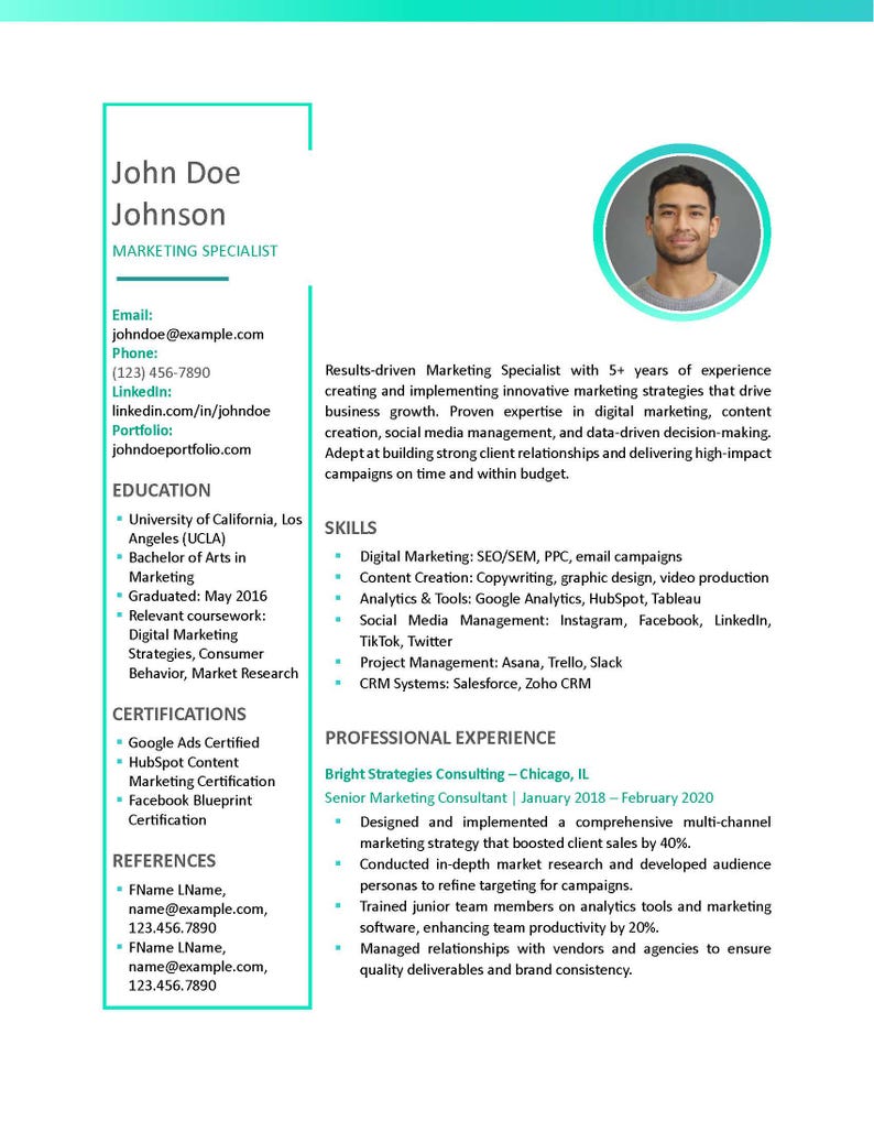 Executive Edge – Modern Resume Template for Word - Etsy Canada