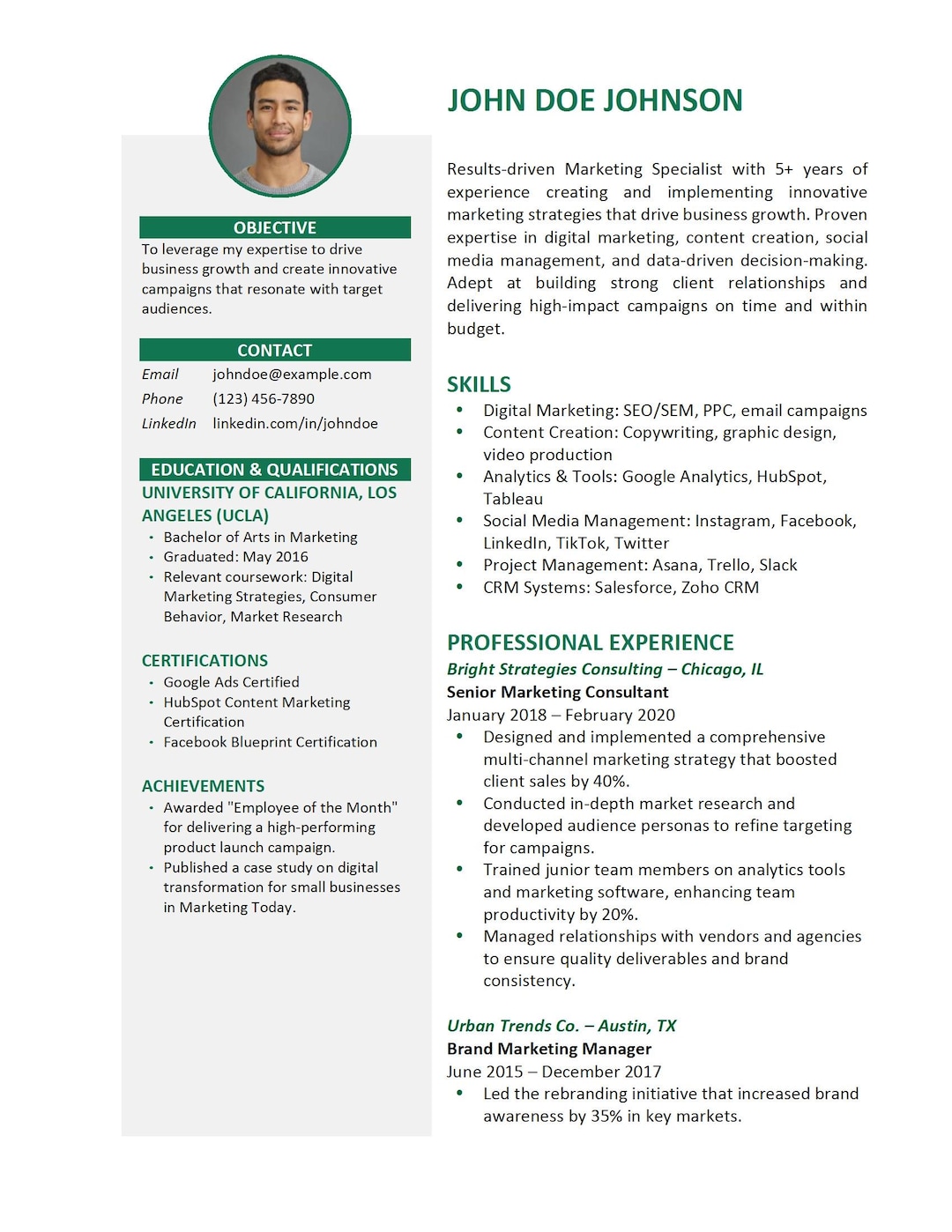 Microsoft Word Template, Resume Template, Professional Templates ...