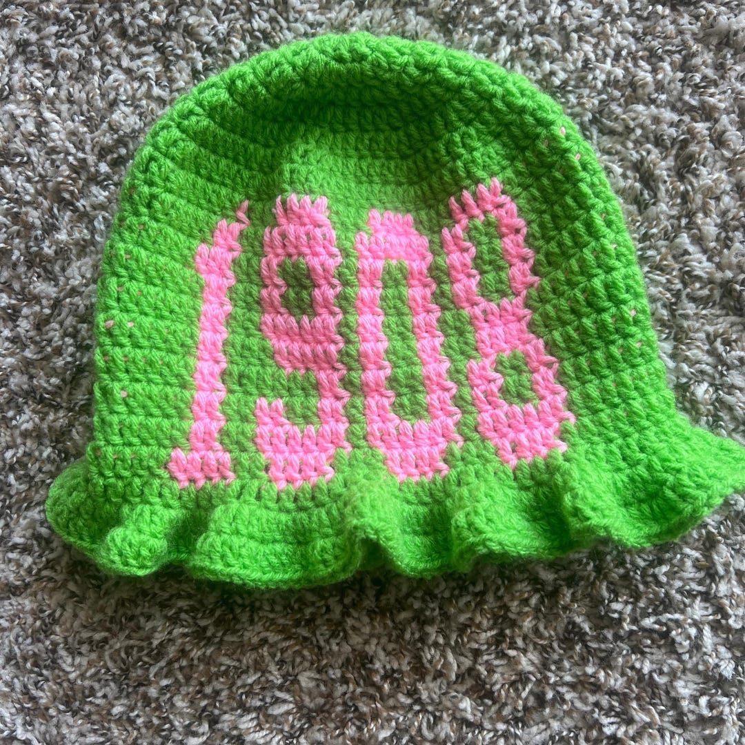 1908 Alpha Kappa Alpha Crochet Ruffle Hat - Etsy