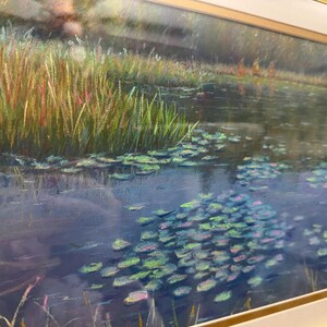 Waterlily Pond | Pastel Painting With Frame-waterlilies-landscape ...