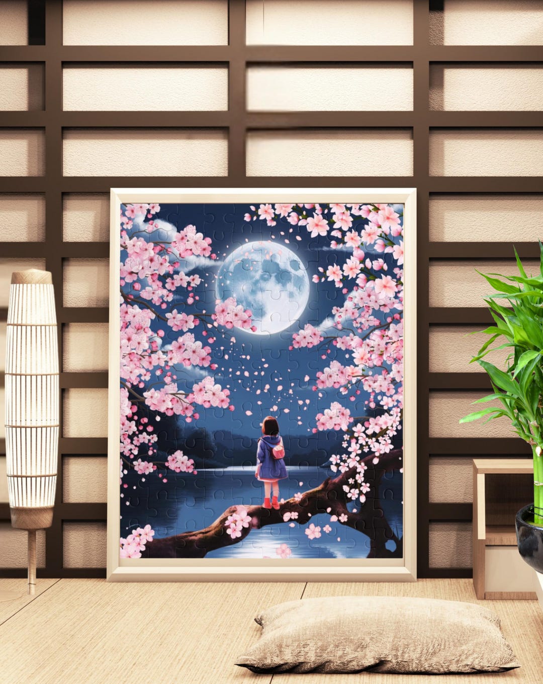 Night Cherry Blossom Puzzle,japanese Sakura Puzzle 120-500 Piece Jigsaw ...