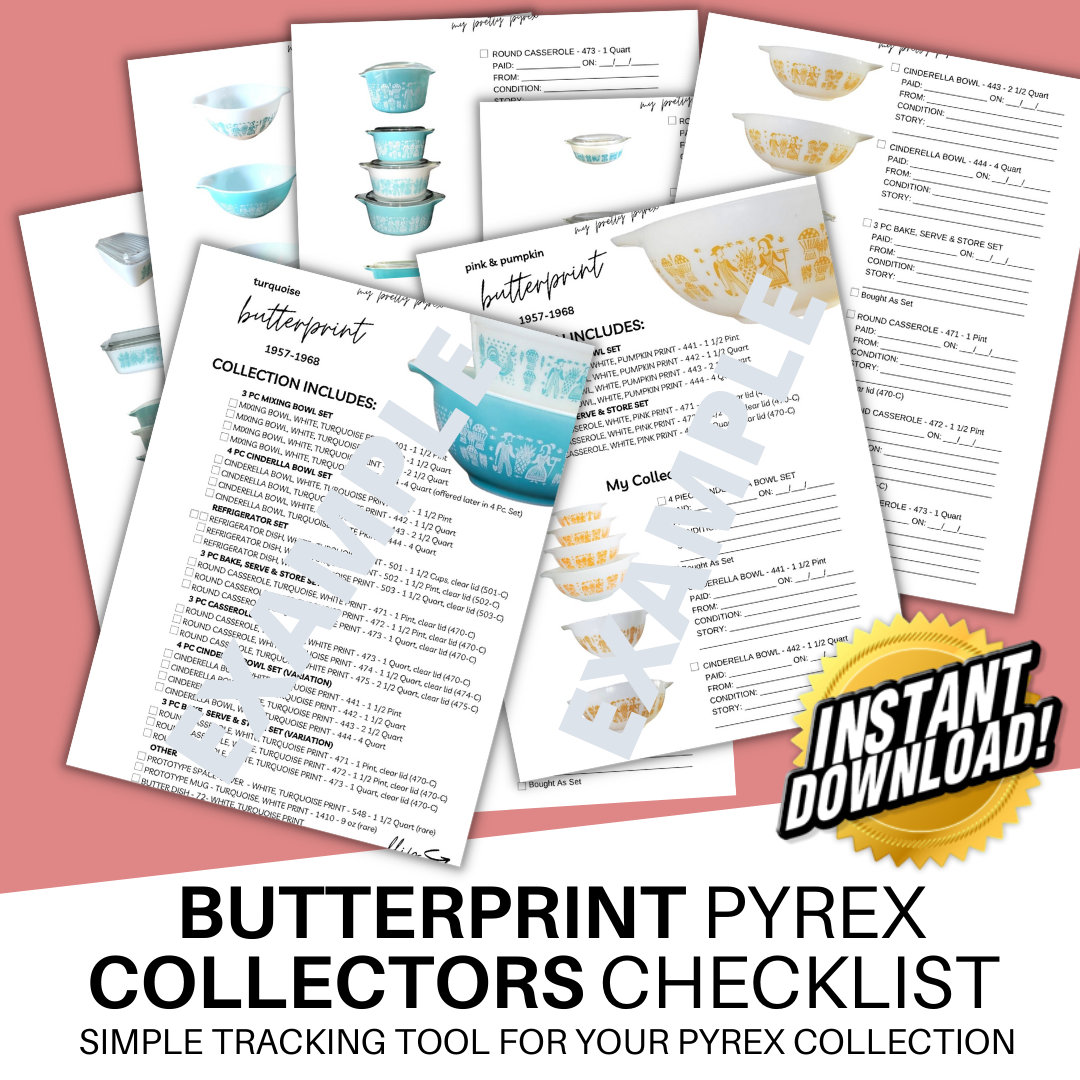Butterprint - Pyrex Collectors Checklist by "my Pretty Pyrex" - Instant ...