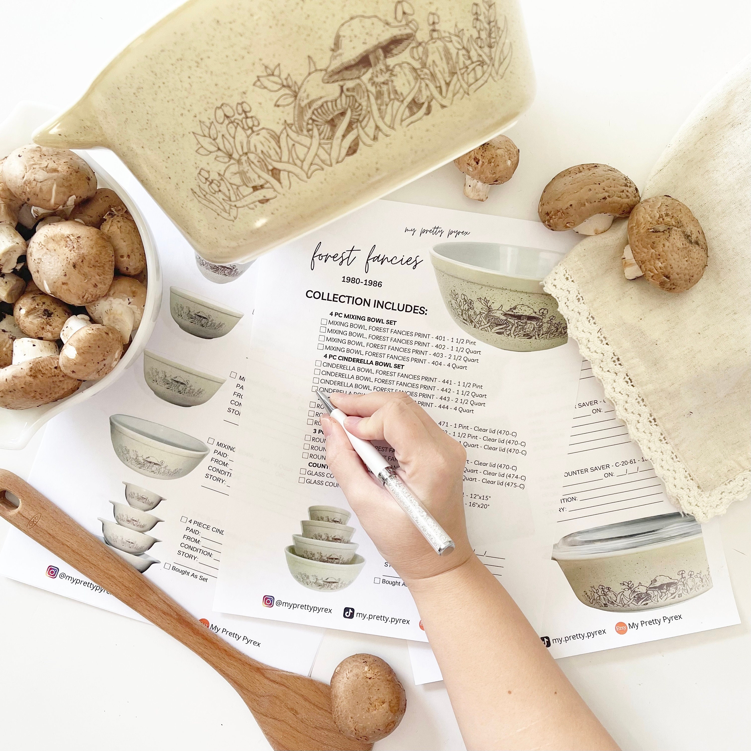 Forest Fancies Pyrex Collectors Checklist by my Pretty Pyrex Instant ...