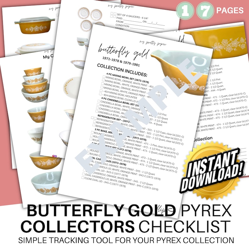 Butterfly Gold - Pyrex Collectors Checklist by "my Pretty Pyrex ...