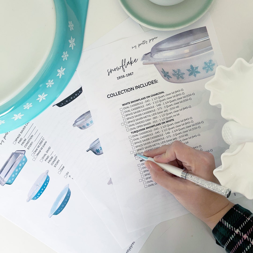 Snowflake - Pyrex Collectors Checklist by "my Pretty Pyrex" - Instant ...