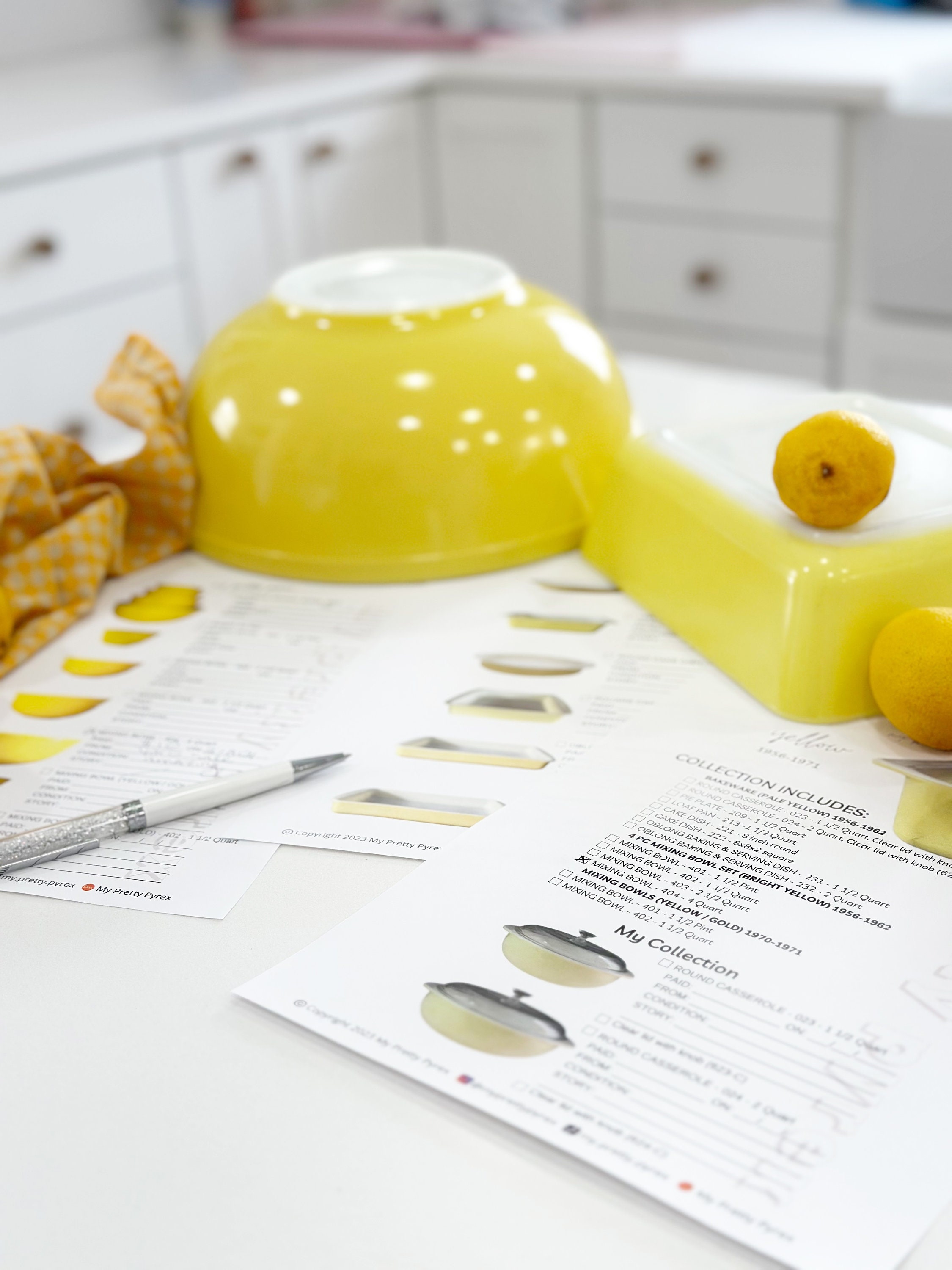 Yellow - Pyrex Collectors Checklist by "my Pretty Pyrex" - Instant ...