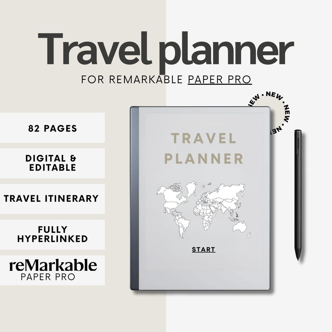 Travel Planner for Remarkable Paper Pro | Travel Itinerary | Travel ...