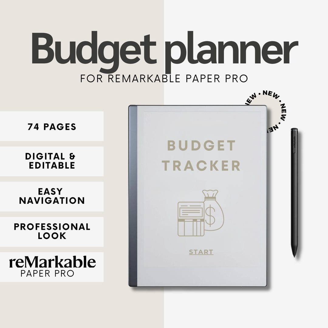 Budget Tracker for Remarkable Paper Pro | Digital Budget Planner ...