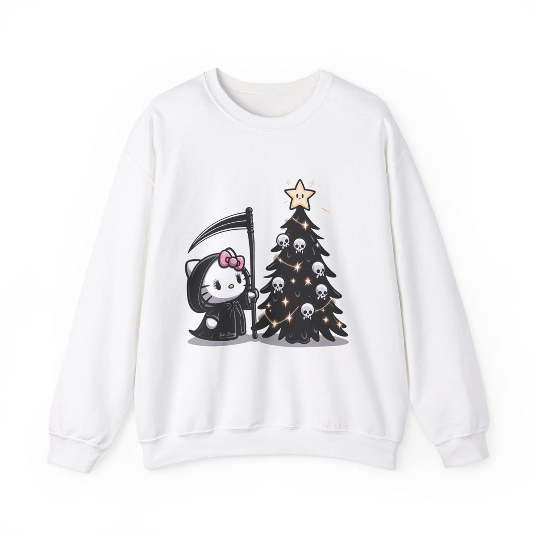 Goth Hello Kitty Grim Reaper Christmas Crewneck Sweatshirt - Etsy