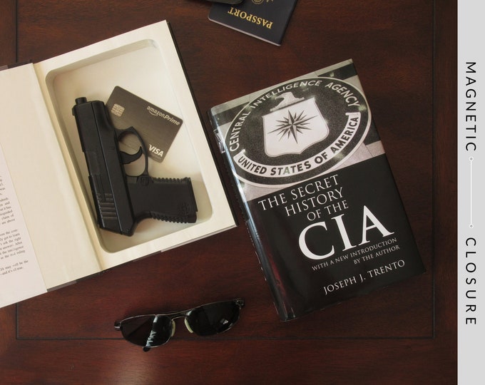 Hollow Book Gun Safe | the Secret History of the CIA | Magnetic Closure ...