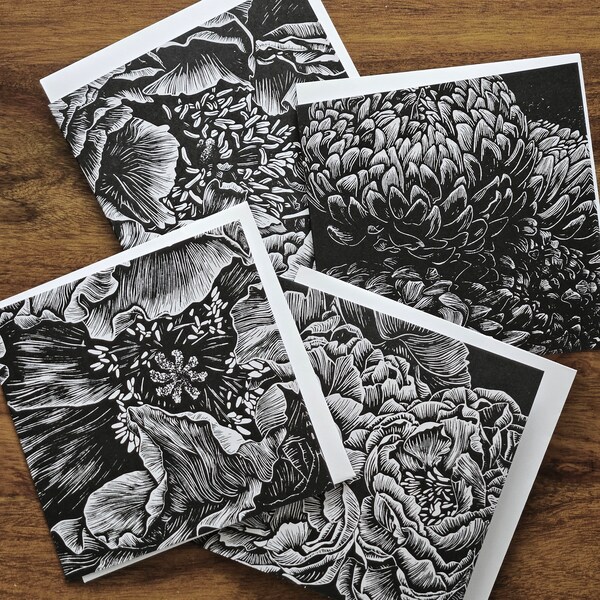 Linocut Cards - Etsy